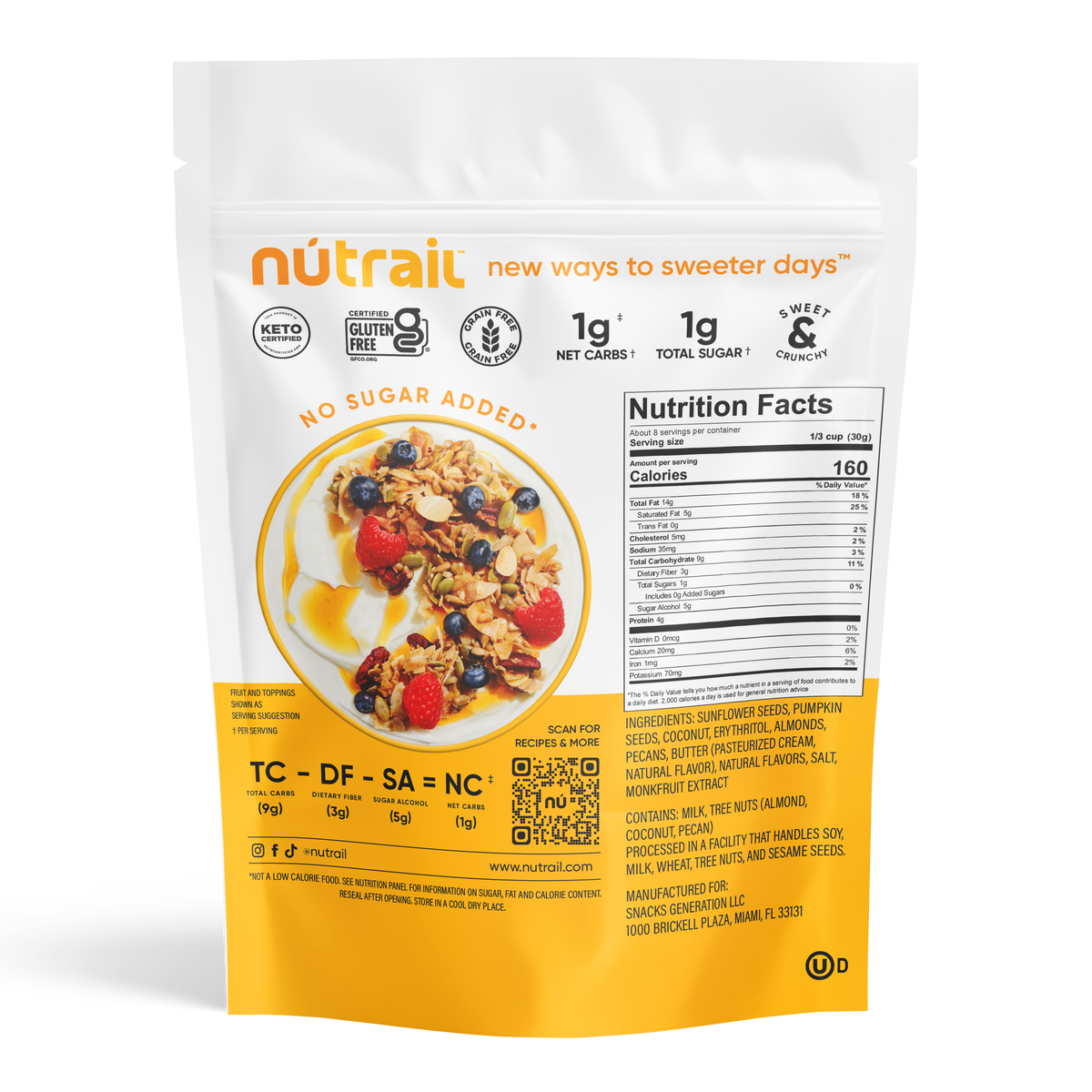 Honey Nut Nut Granola 3-Pack 8 oz – NuTrail