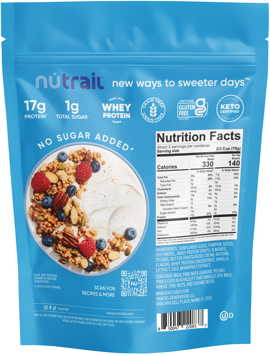Vanilla Almond Protein Nut Granola 8 oz – NuTrail